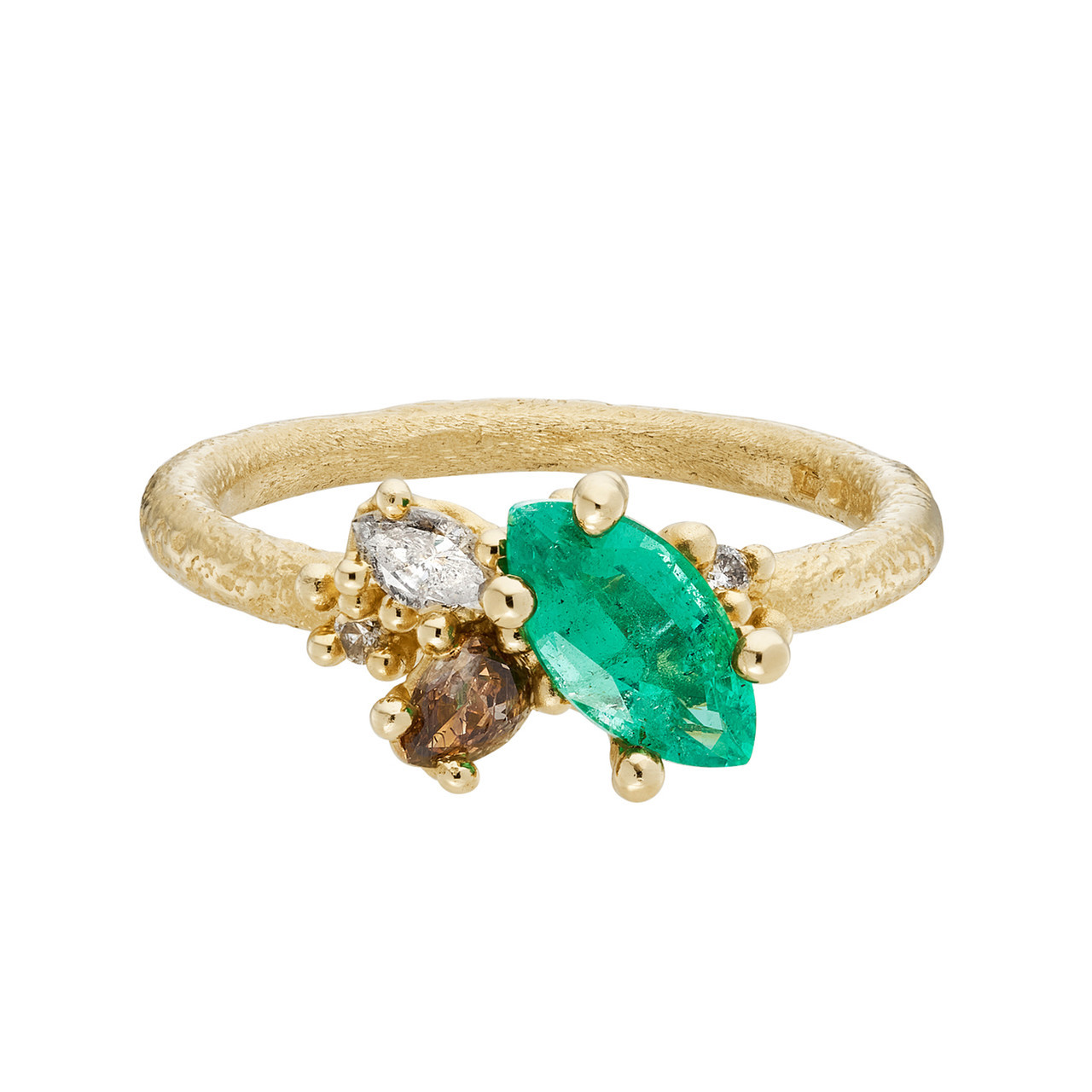 tf Exclusive Emerald & Diamond Cluster Ring - Tomfoolery London