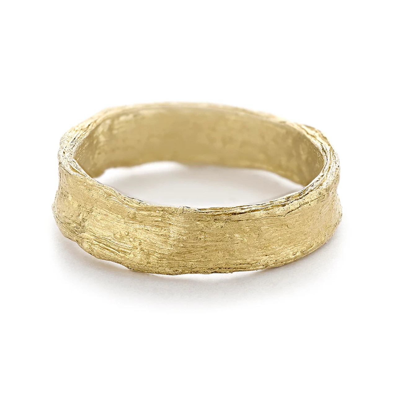 Gold 5mm Textured Wedding Band - Tomfoolery London