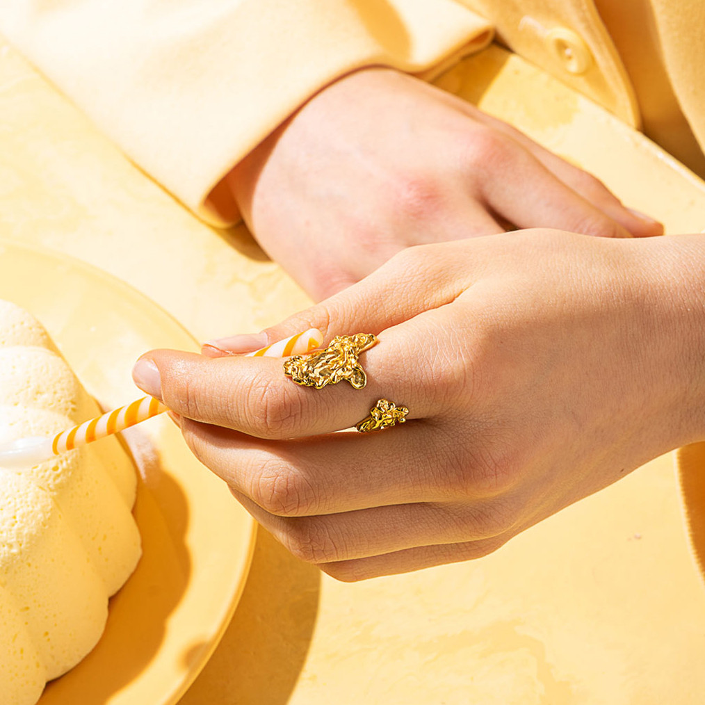 Gold Archaic Shadow Ring - Tomfoolery London