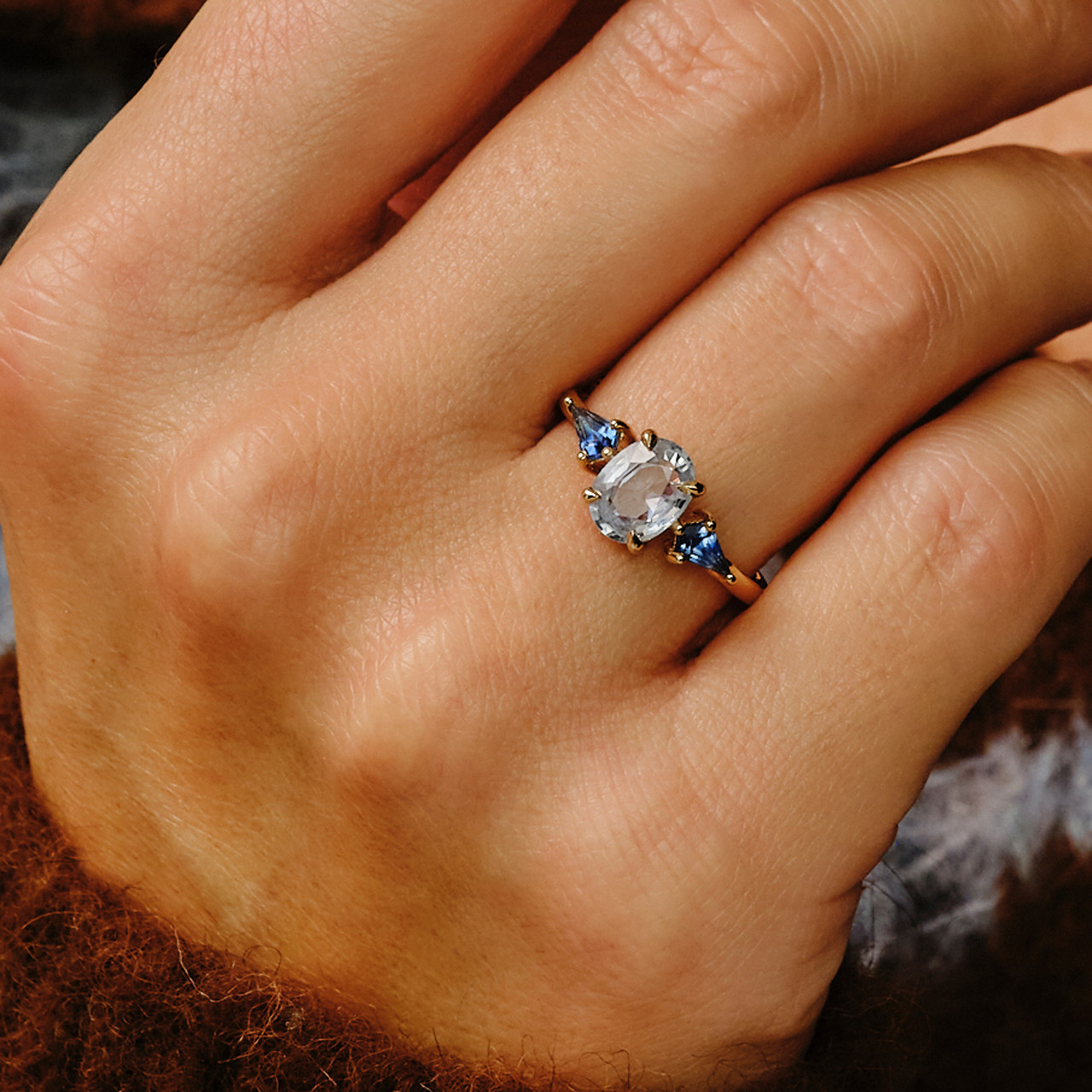 Ice blue diamond ring store