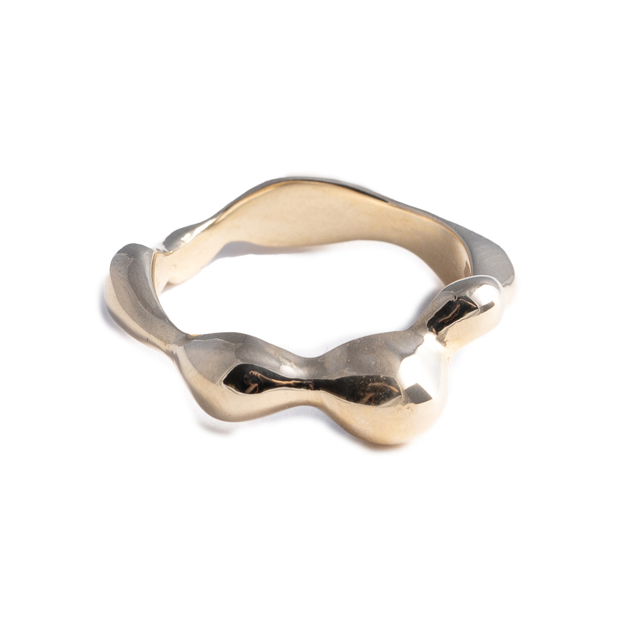 Gold Sculptural Seep Ring - Tomfoolery London