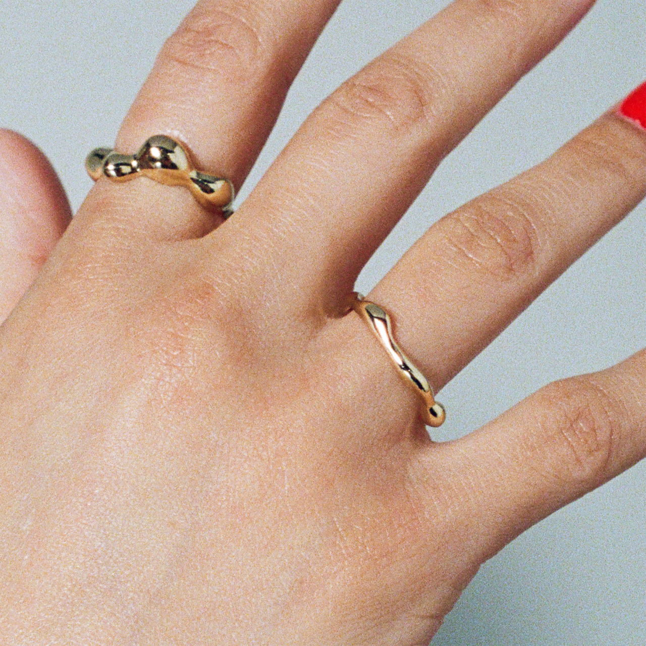 Gold Sculptural Seep Ring - Tomfoolery London