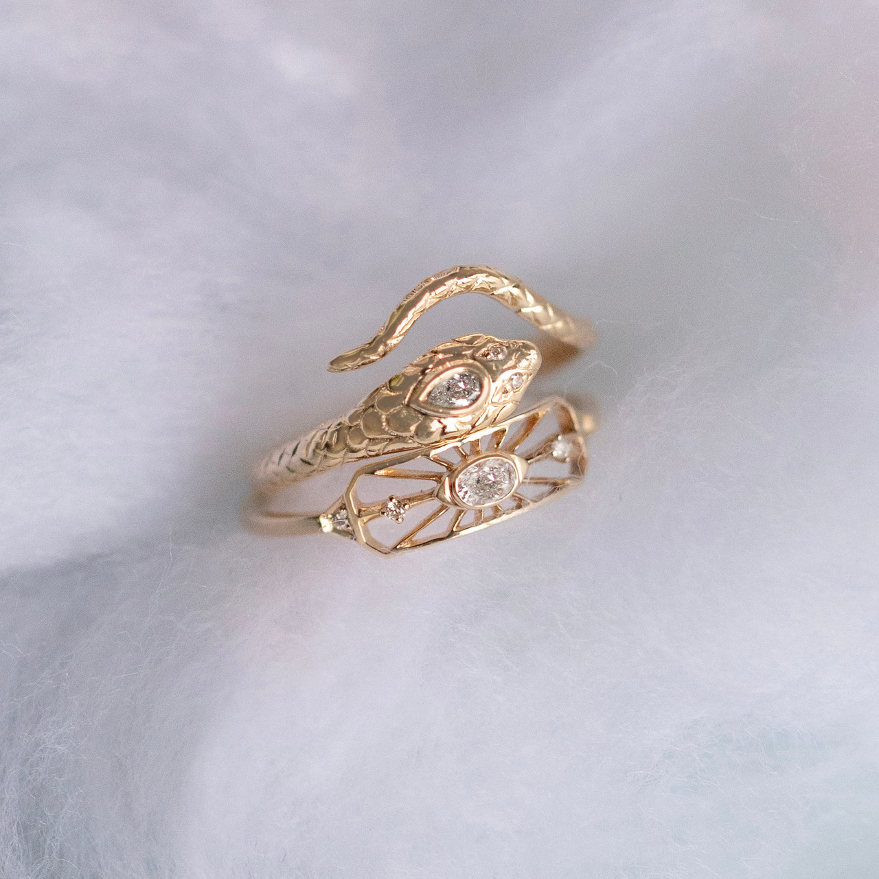 Cobra & Diamond Ring - Tomfoolery London
