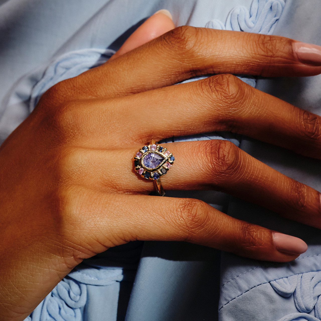 Purple Galaxy Halo Ring - Tomfoolery London