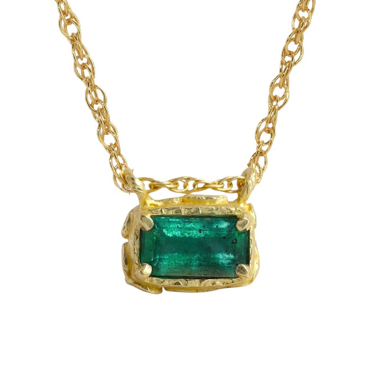 Emerald Script Pendant - Tomfoolery London