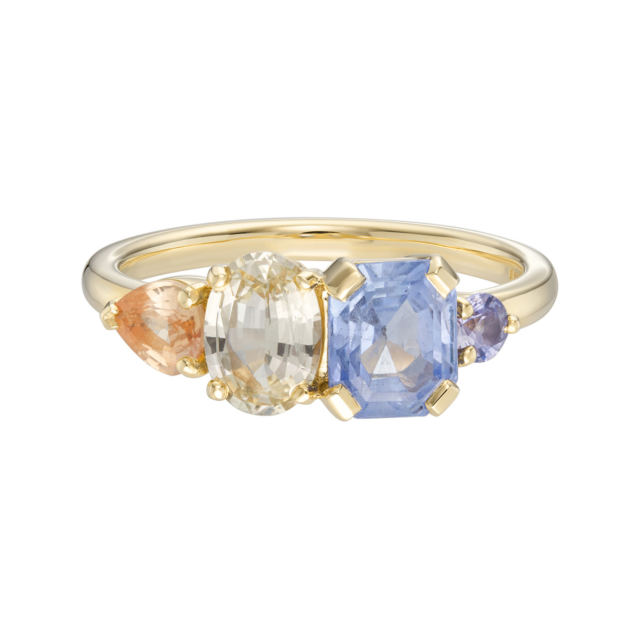 QUAD Ocean Sunset Sapphire Four Stone Ring - Tomfoolery London