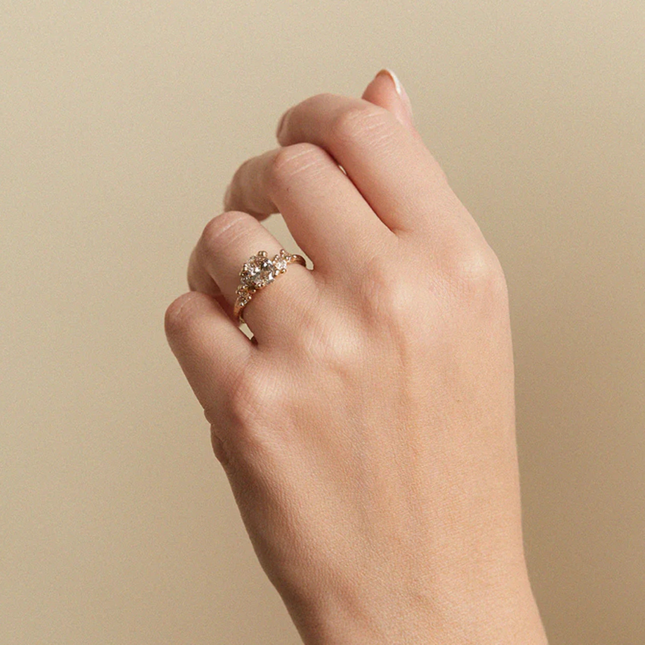 Champagne Diamond Encrusted Ring - Tomfoolery London