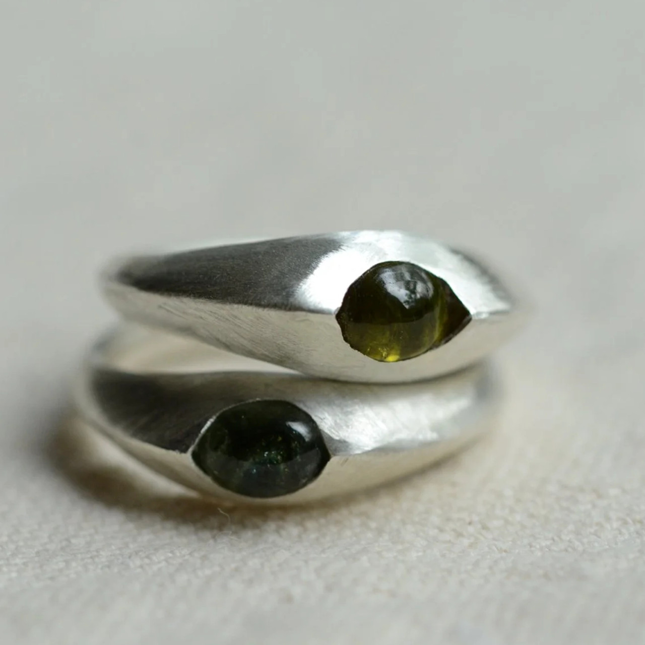 Ellipse Ring with Tourmaline - Tomfoolery London