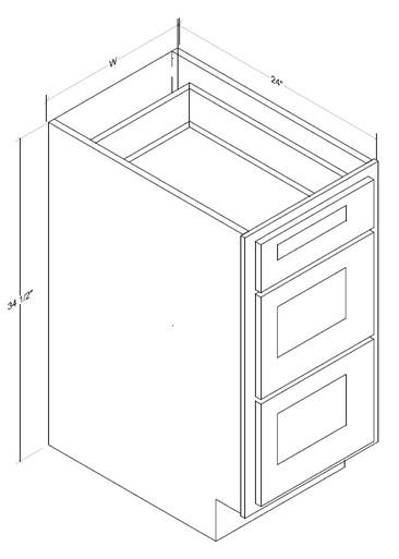 3 Drawer Base Cabinet | Premium Choice Cabinetry, SC