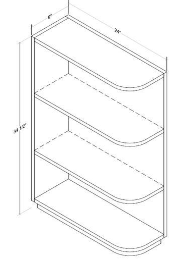 Base Open End Shelves - Left | Premium Choice Cabinetry, SC