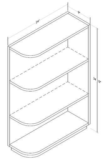 Base Open End Shelves - Right | Premium Choice Cabinetry, SC