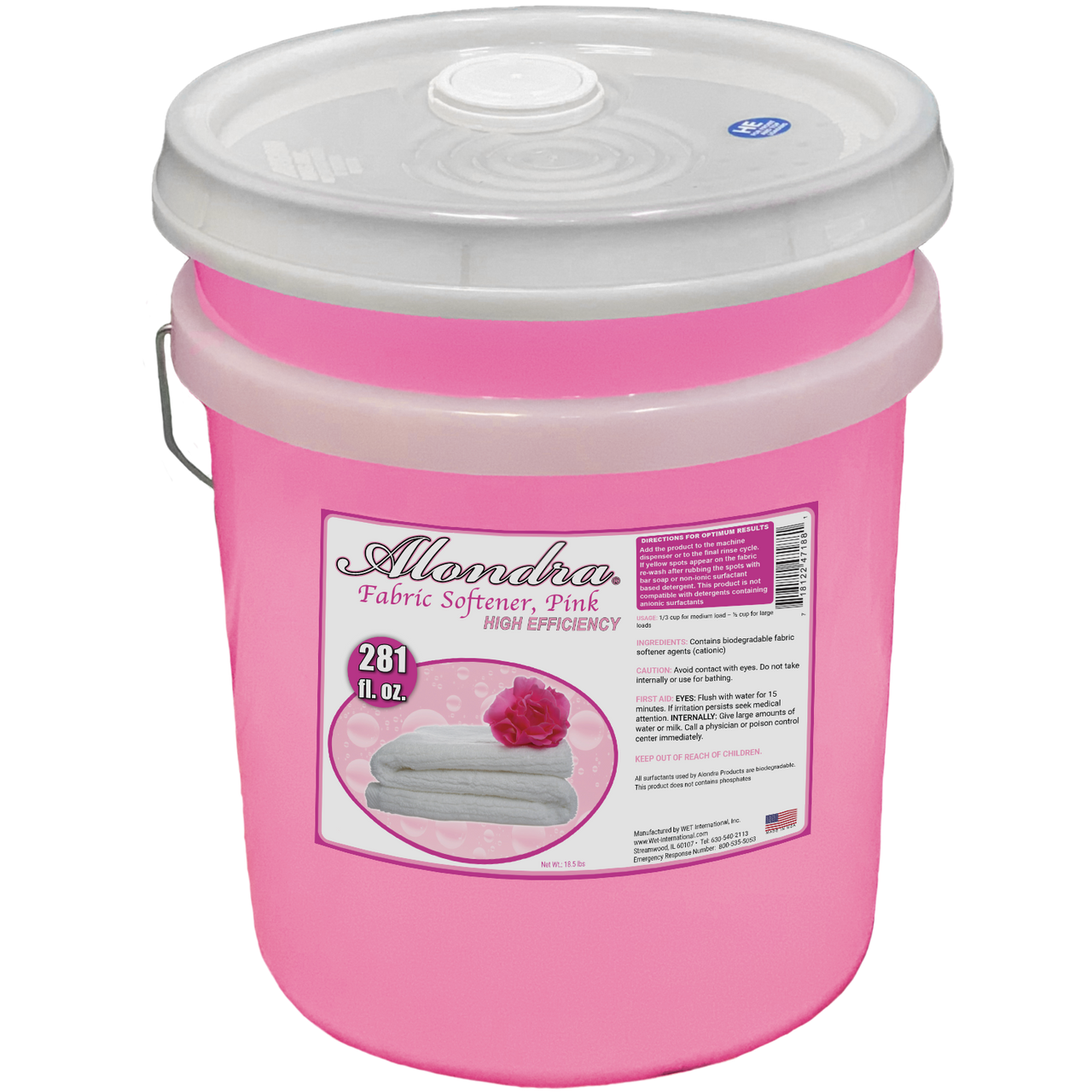 Alondra Fabric Softener, Pink, 5 gallons (HC) - WET INTERNATIONAL, INC.