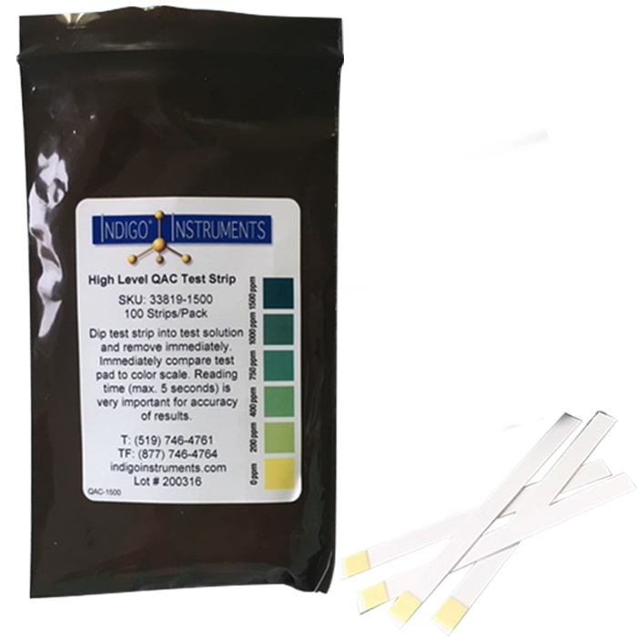QAC Test Strips: 0 ppm, 200 ppm, 400 ppm, 750 ppm, 1000 ppm, 1500 ppm ...