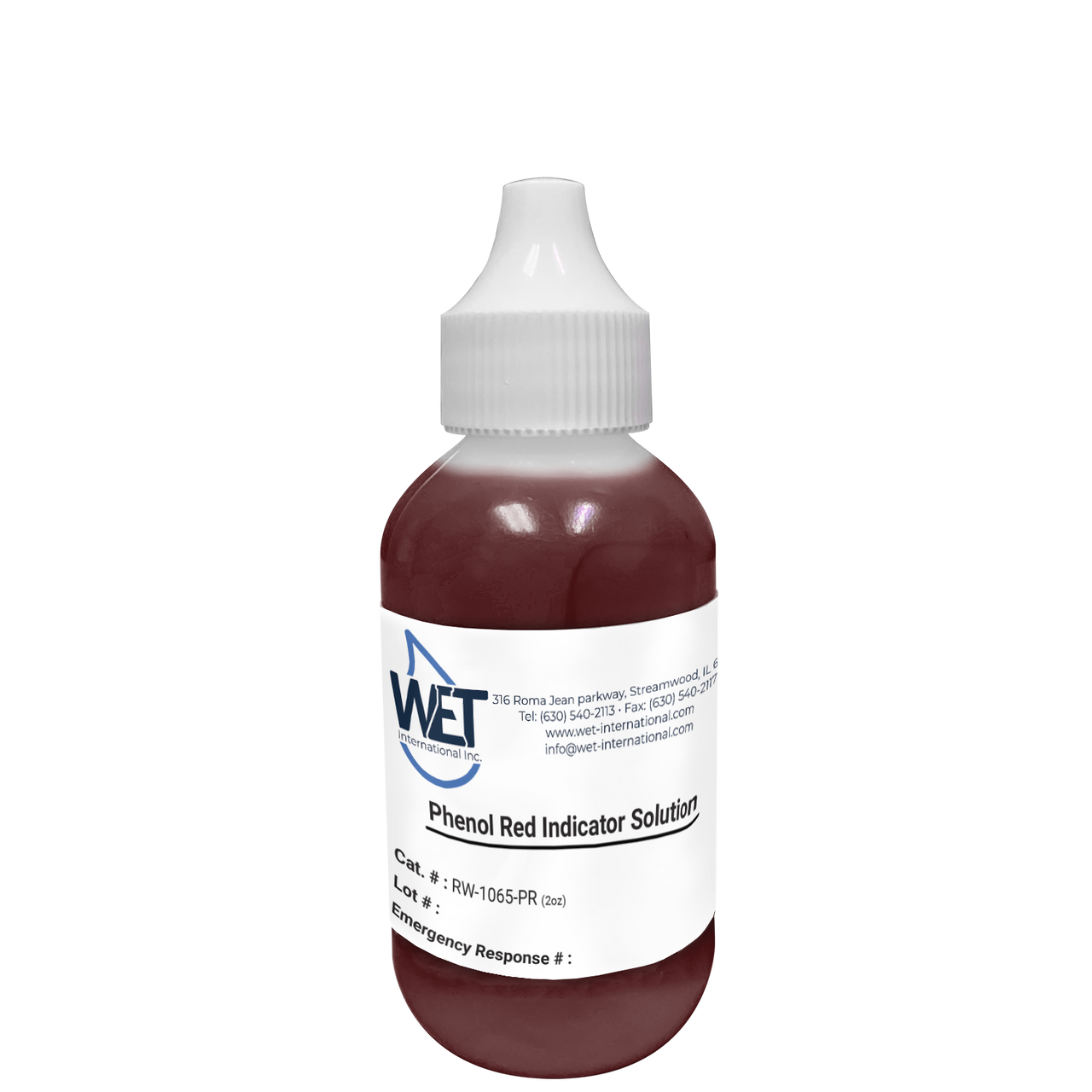 Phenol red pH indicator solution, 2oz bottle (WC) - WET INTERNATIONAL, INC.