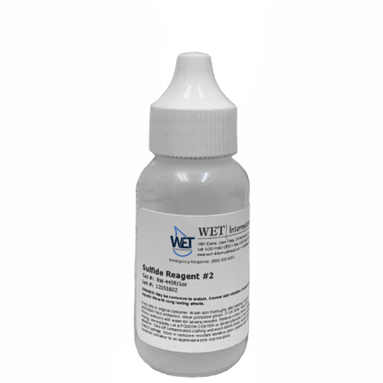 Sulfide reagent #2, 1oz bottle (WC) - WET INTERNATIONAL, INC.