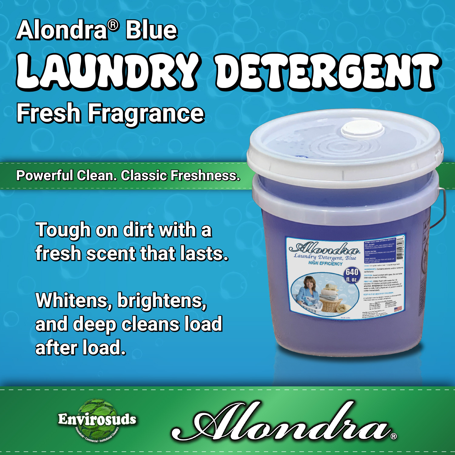 Alondra Blue Laundry Detergent, Fresh Scent, Pallet of 36 x 5 Gallon ...