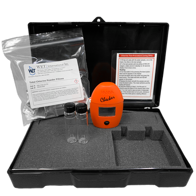 Chlorine test kit using electronic colorimeter, in plastic case (WC ...