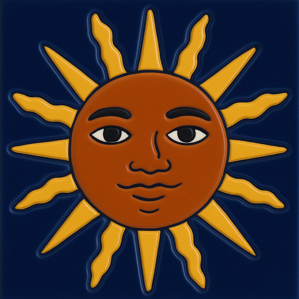 High Relief Tile Sun