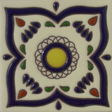 Talavera Relief Tile Llombera Flower Design
