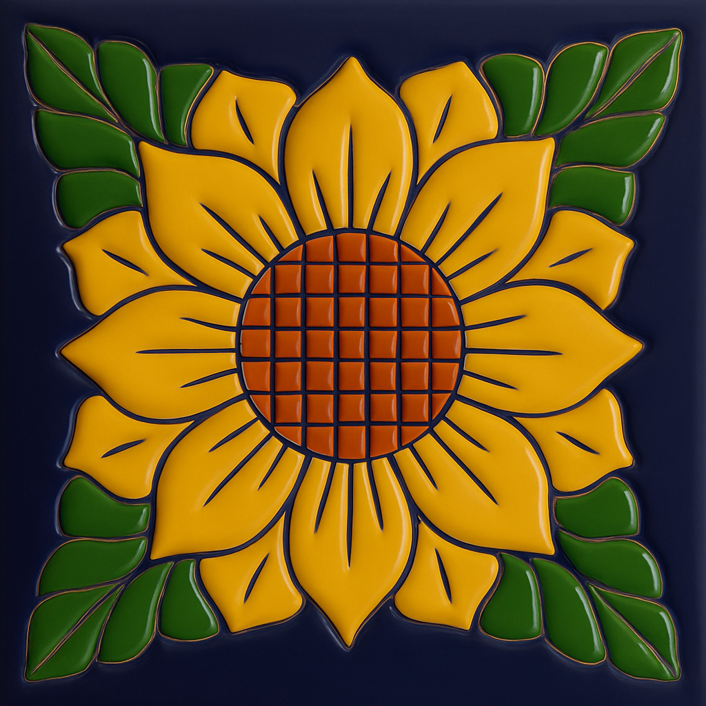 High Relief Tile Sunflower