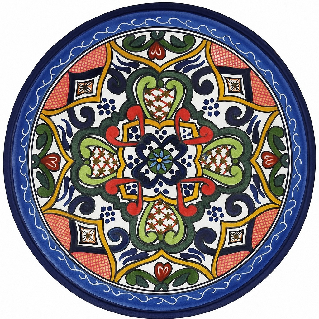 Majestic Arches Talavera Plate – Hand-Painted Mexican Ceramic