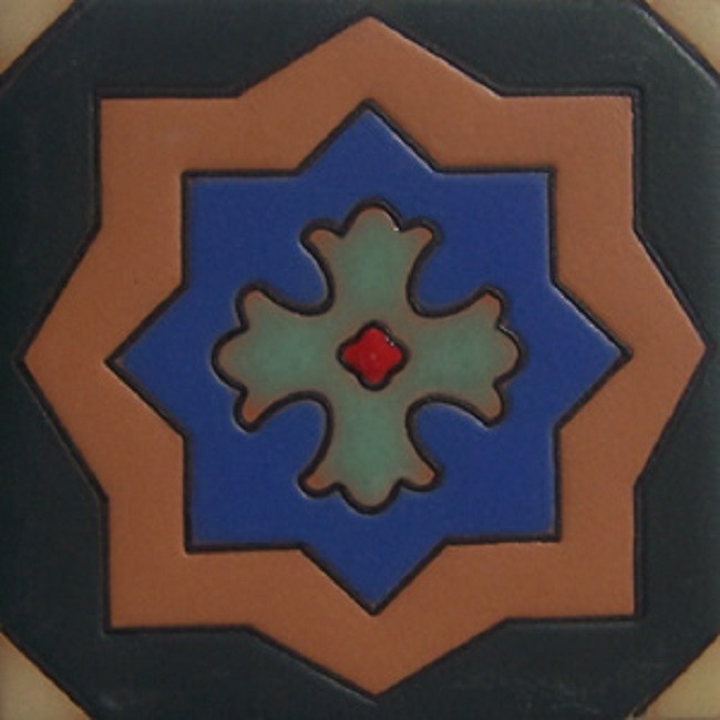 Talavera Relief Tile Melissa Geometric Design