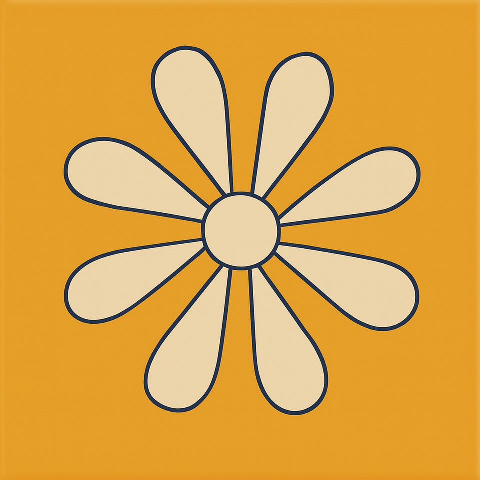 Mexican Tile Blue White Yellow Amapola Flower