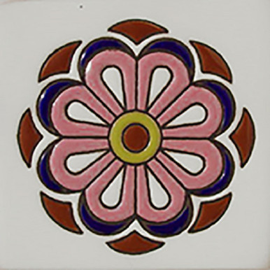 High Relief Tile Pink Flower