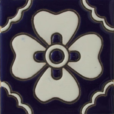 White Clover Talavera Tile – Handcrafted High Relief