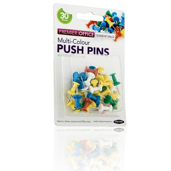 Multi-Colour Push Pins (30pcs) - Vibes & Scribes