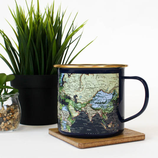 Enamel Mug - Map - Vibes & Scribes