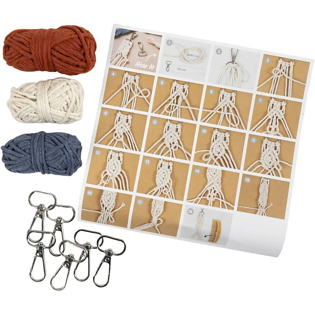Mini Craft Kit Macramé - Key Rings - Vibes & Scribes