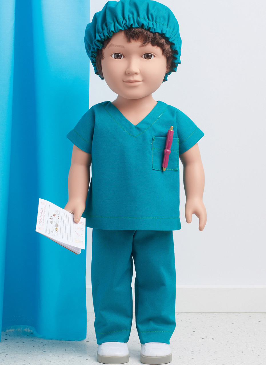 18" Lab Coat Doll Clothes in Simplicity (S9367) - Vibes & Scribes