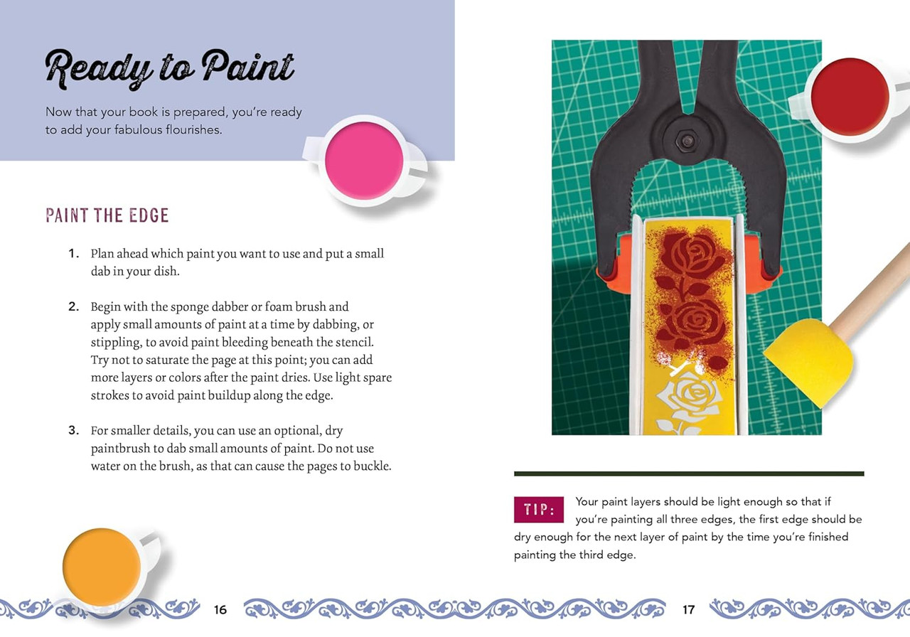 Stencilled Book Edges Kit - Vibes & Scribes