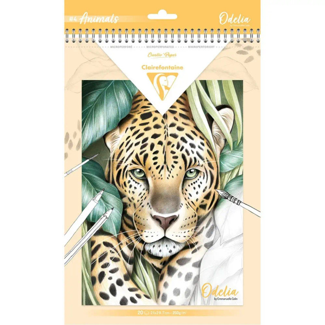 A4 Multi-Technique Pre Drawn Colouring Pad - Animals - Vibes & Scribes