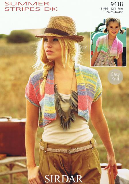 Cardigan in Sirdar Summer Stripes (9418) - Vibes & Scribes