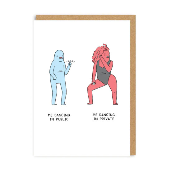 Greeting Card - Dancing In Public vs Dancing In Private - Vibes & Scribes
