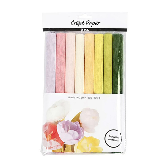 High Quality Crepe Paper Pack (8pcs) - Pastel - Vibes & Scribes