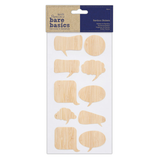 Bare Basics Bamboo Stickers (10pcs) | Vibes & Scribes