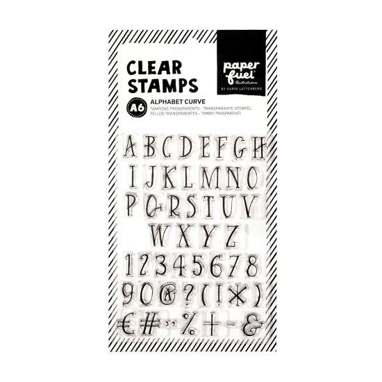 A6 Clear Alphanumeric Stamp - Alphabet Curve - Vibes & Scribes