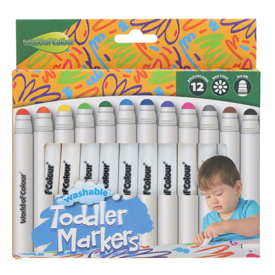 Washable Toddler Markers (12pk) - Vibes & Scribes