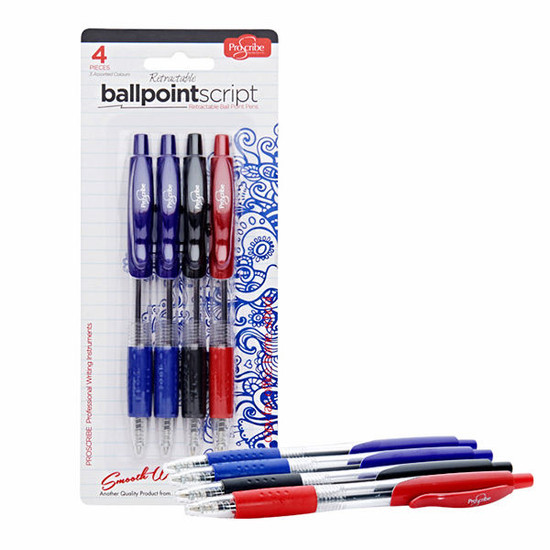ProScribe Retractable Ballpoint Pens (4pcs) - Vibes & Scribes