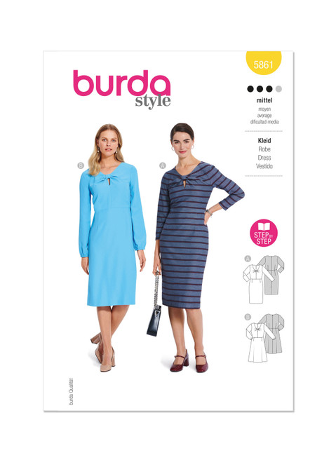 Knot Detail Dress in Burda Misses' (5861) - Vibes & Scribes