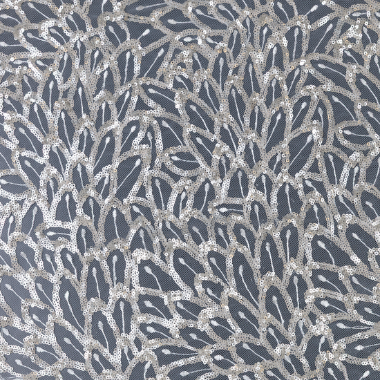 Silver Sequin Lattice on Ivory Tulle - Per ¼ Metre - Vibes & Scribes