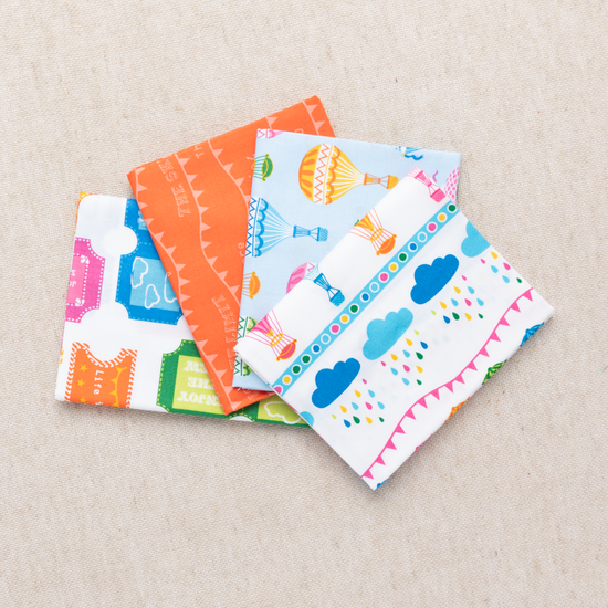 Fat Quarter Bundle (5pcs) - Hot Air Balloons - Vibes & Scribes