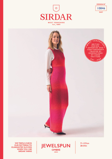 Sleek Sleeveless Maxi Dress in Sirdar Jewelspun Ombre Aran (10846 ...