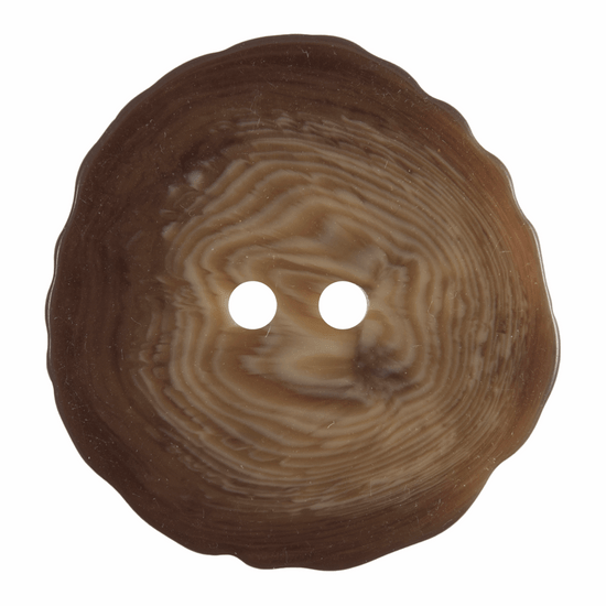 Polyester 2 Hole Button - Faux Wooden Slice - Vibes & Scribes