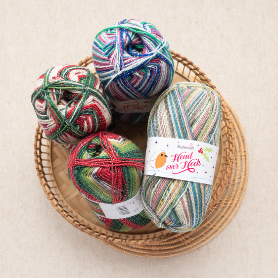 Stylecraft Head Over Heels Festive 4 Ply - 100g (+ Free Pattern w ...