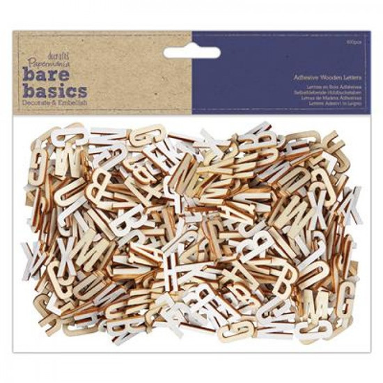 Bare Basics Adhesive Wooden Letters (600pcs) - Vibes & Scribes