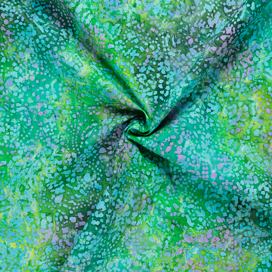 50's Cotton Batik: Abstract Blue & Pink on Green - Per ½ Metre - Vibes ...